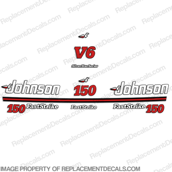 Johnson 150hp FastStrike Silver Star Series Decals - Early 1990's