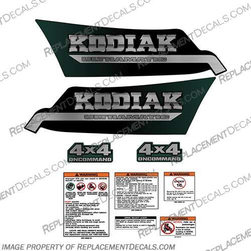 Yamaha Kodiak 400 4x4 Dark Green Decal Sticker Kit Full Set